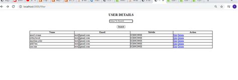 how to display only data from database on a webpage table based in the input nodejs mysql