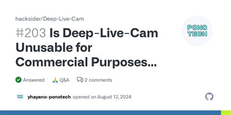 Is Deep Live Cam Unusable For Commercial Purposes Because It Uses The InsightFace Model