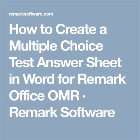 How To Create A Multiple Choice Test Answer Sheet In Word For Remark