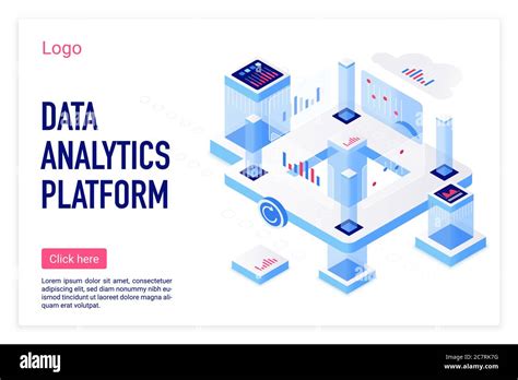 Data Analytics Platform Vector Isometric Landing Page Template