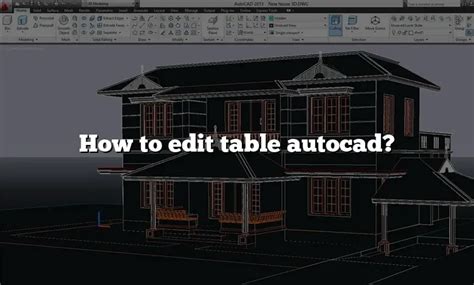 How To Edit Table Autocad Caddikt