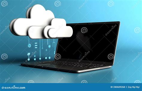 Cloud Data Storage Database Concept Illustration Ai Generated Stock Illustration
