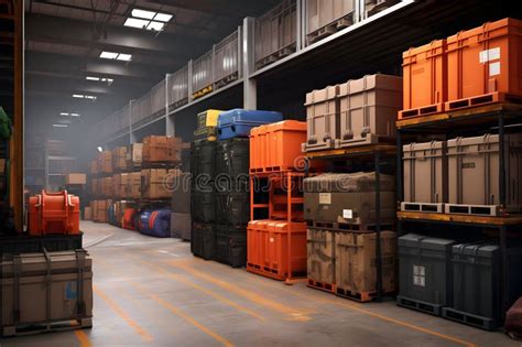A Cluttered Warehouse Filled With Boxes And Containers Ai Generated