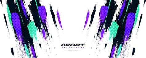 하프톤 효과가 있는 추상적이고 다채로운 브러시 배경 배너 포스터 또는 스포츠 배경에 대한 브러시 획 그림입니다 디자인을위한