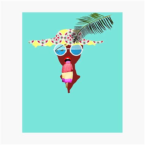 Lámina Fotográfica Cartel De Ilustración Riviera Francesa Skiair Mujer