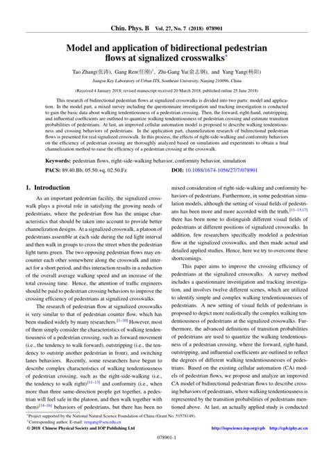 Pdf Model And Application Of Bidirectional Pedestrian Flows At Signalized Crosswalks