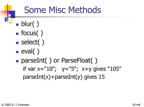 String Math And Miscellaneous Methods And Properties Ppt Download