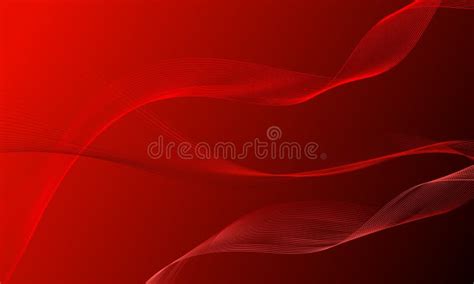 Red With Smooth Lines Wave Curve On Gradient Abstract Luxury Background