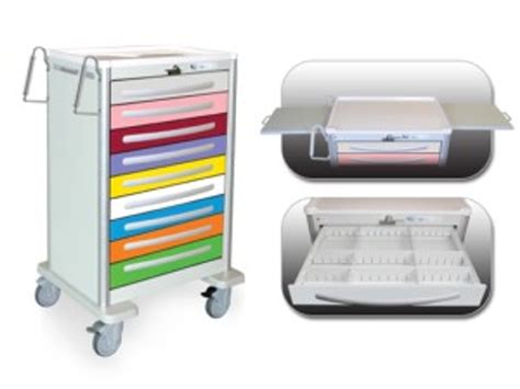 Waterloo Pediatric Code Cart Emergency Medical Cart Multicolored Drawers Utgla 9peds Medex