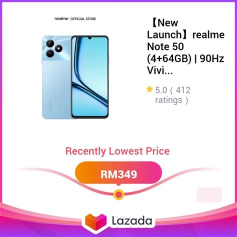New Launchrealme Note 50 4 64GB 90Hz Vivid Display 7 99mm Ultra