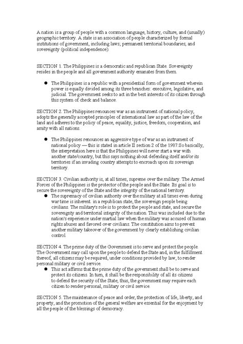 Article 2 Section 1 28 A Nation Is A Group Of People With A Common Language History Culture