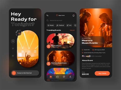 party and event app design ui by mqos ui ux for multiqos on dribbble