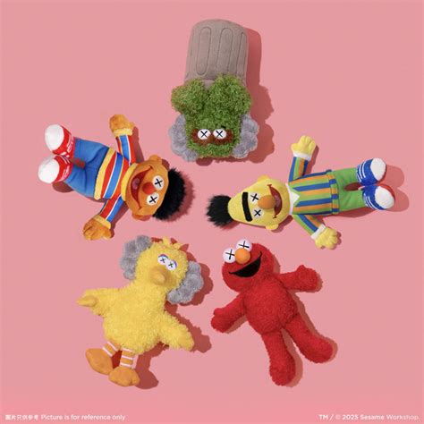 Kaws And Sesame Street Plush Keychain Set Ddtstore