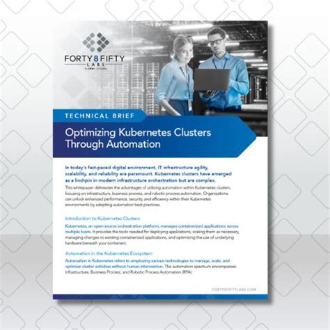 Optimizing Kubernetes Clusters Through Automation Tech Brief Forty8fifty Labs