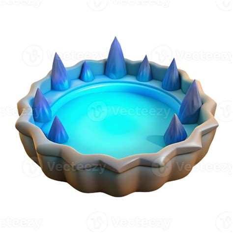 Icy Pool Three Dimensional Model In A Serene Scene Of Nature 55718959 Png
