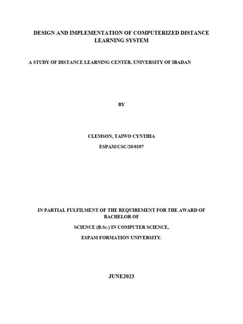 Distance Learning System Pdf