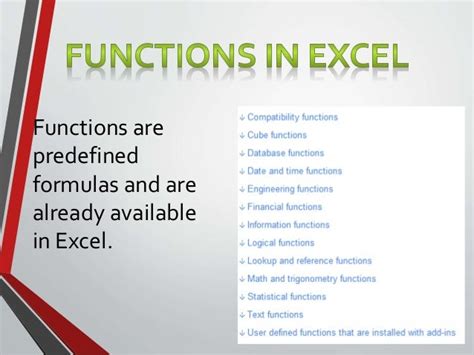 Excel Functions