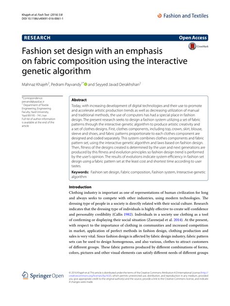 Pdf Fashion Set Design With An Emphasis On Fabric Composition Using The Interactive Genetic