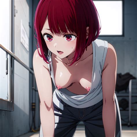 Rule 34 1girls Ai Generated Arima Kana Breasts Down Blouse Human Nipples No Bra Oshi No Ko Red