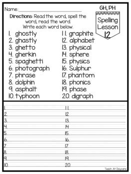 Ph Gh Spelling Teaching Resources Tpt
