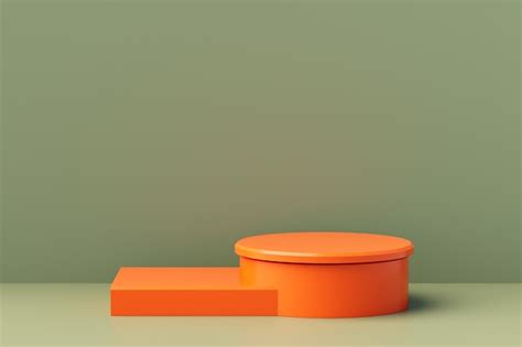 Минимальная сцена с композицией пустой бетонный цилиндр пьедестал белый подиум для продукта и