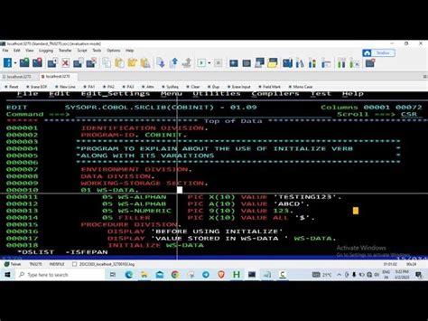 Cobol Initialize Verb And Its Variations Djinto Tjandra