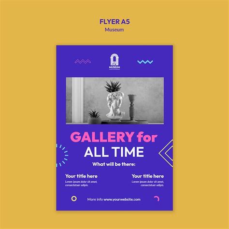 박물관 플라이어 템플릿 디자인 무료 Psd 파일
