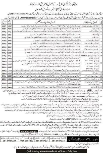 Aiou Degree Tracking 2025 Check Online Dts Tracking System