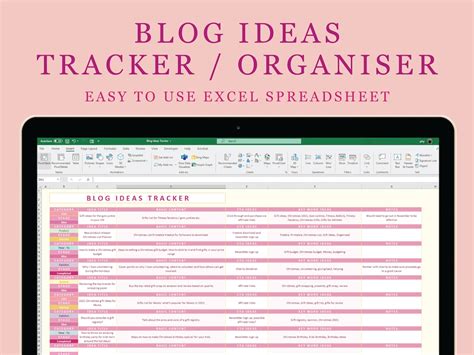 Blog Ideas Organisation Excel Spreadsheet Digital Download Etsy