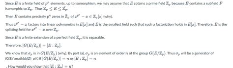 Solved Since E Is A Finite Field Of Pn Elements Up To