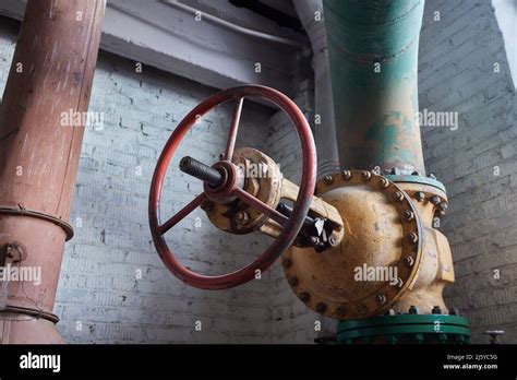 Close Up At Pipeline Valve Which Is Using To Control Production Process