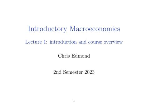 Econ Lecture Lec Introductory Macroeconomics Lecture Introduction And Course