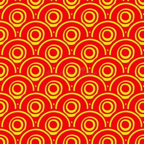 Circle Repeat Pattern Red And Yellow Stock Vector Illustration Of