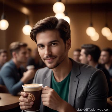 Guy With Milo Cup Stable Diffusion Online