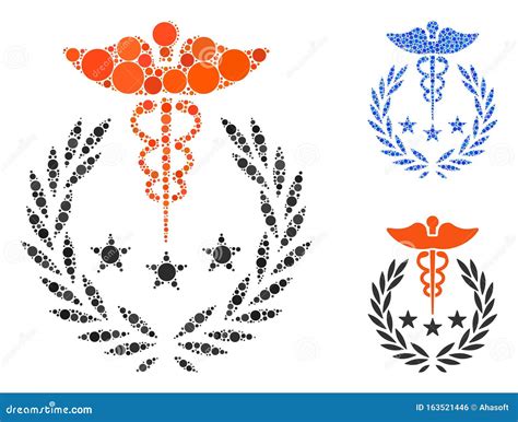 Caduceus Logo Mosaic Icon Of Circles Stock Illustration Illustration