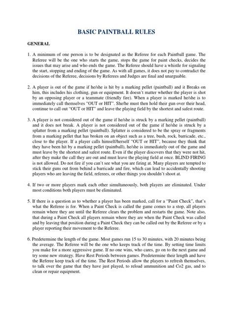 Essential Paintball Game Rules Pdf