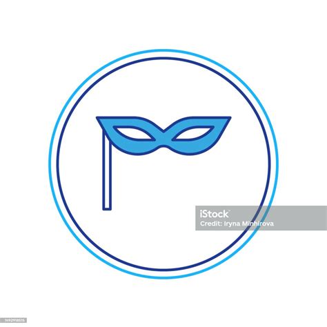 흰색 배경에 격리 된 윤곽선 카니발 마스크 아이콘 가면 파티 마스크 벡터 Theatrical Performance에 대한 스톡 벡터 아트 및 기타 이미지