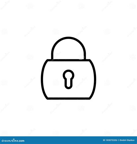 Modern Lock Line Icon Stock Vector Illustration Of Protection