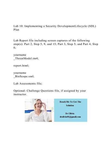 Lab 10 Implementing A Security Developmentlifecycle Sdl Plandocx