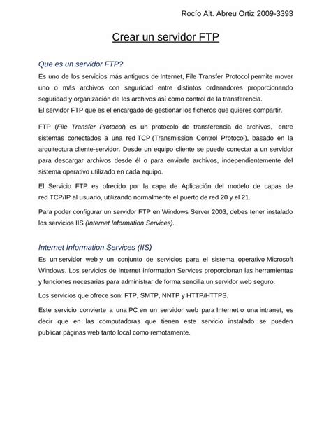 Pdf Crear Un Servidor Ftp Windows Server 2003