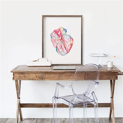 Heart Vascularization Poster Science Art Biology Anatomy Etsy