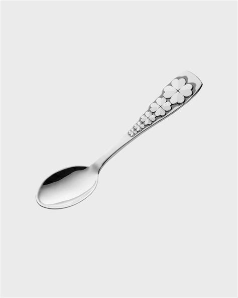 Four Leaf Clover Christening Spoon Kalevala Modern Kalevalashop
