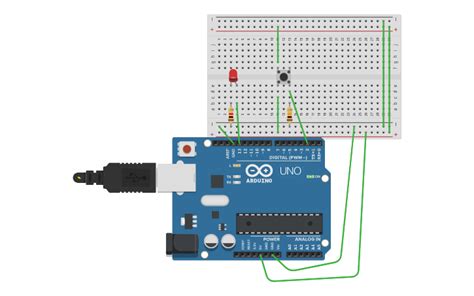 Circuit Design Led Button Tinkercad