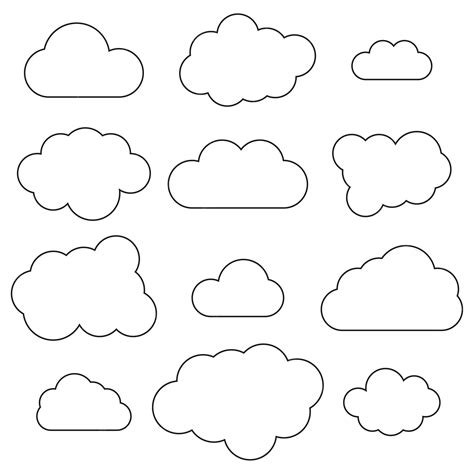Premium Vector Clouds Outlines In Line Art Style Simple Line Frame