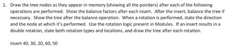 Solved Draw The Tree Nodes As They Appear In Memory Showing Chegg