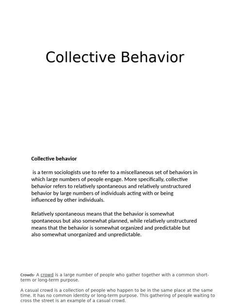 Collective Behavior Pdf Social Movements
