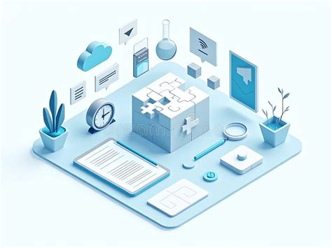 Modern Digital Workspace With Cloud Integration And Hourglass Stock Illustration Illustration