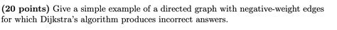 Solved 20 Points Give A Simple Example Of A Directed Graph