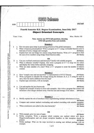 4th Semester VTU Computer Science Information Science CBCS Scheme Till Jan 2018 PDF