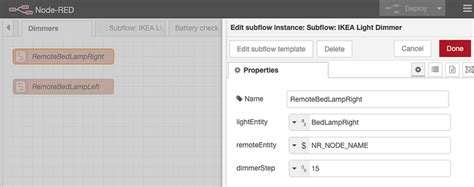 Node Red Subflow For Ikea Tradfri Dimmer Using Zigbee2mqtt Node Red